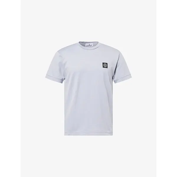 Stone Island Brand-patch Cotton T-shirt - Ash Grey