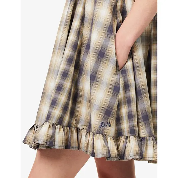 DAMSON MADDER Sabina Check Mini Cotton Mini Dress