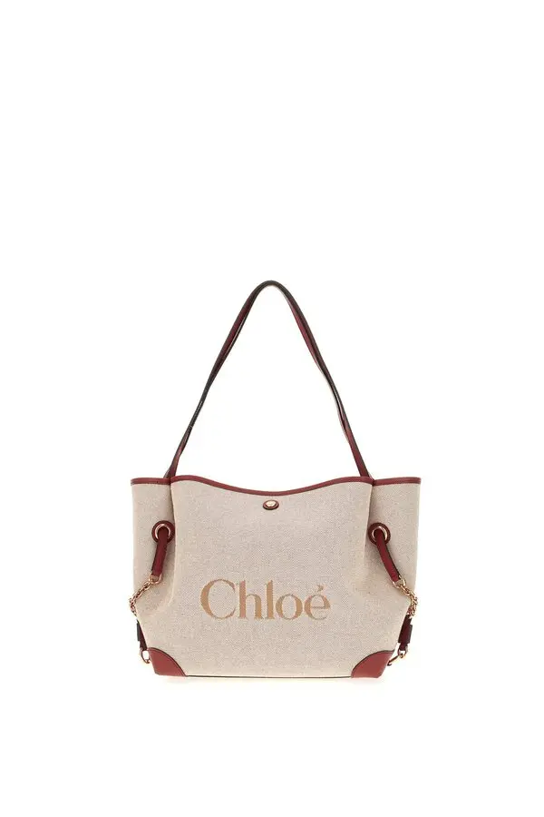 Chloé Shopper Bag With Logo Detail - Multicolor