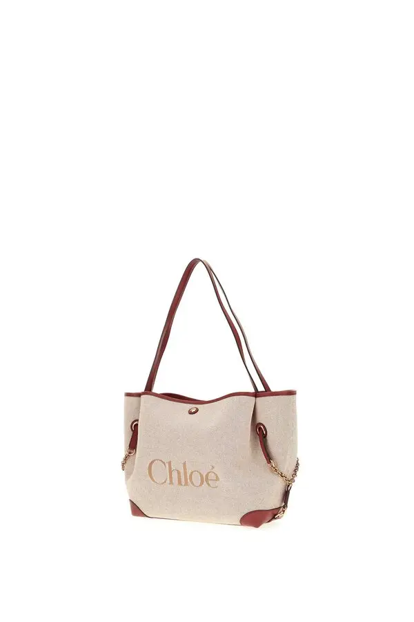 Chloé Shopper Bag With Logo Detail - Multicolor