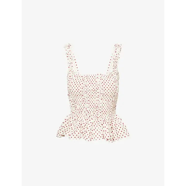 DAMSON MADDER Raphi Cami Polka-dot Cotton Top - Multi