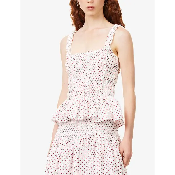 DAMSON MADDER Raphi Cami Polka-dot Cotton Top