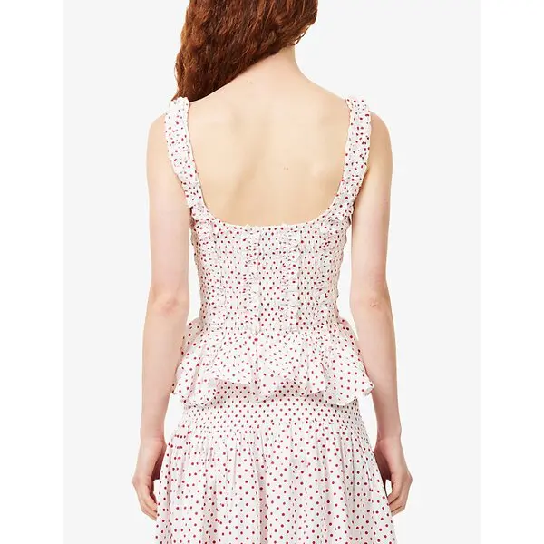 DAMSON MADDER Raphi Cami Polka-dot Cotton Top