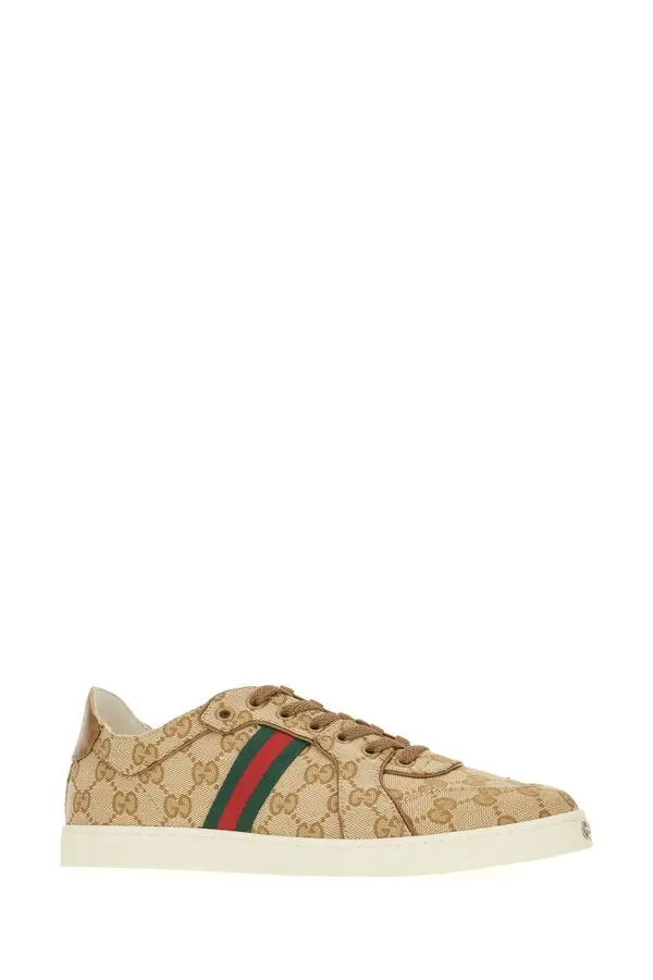 Gucci Monogrammed Sneakers With Striped Detail - Multicolor