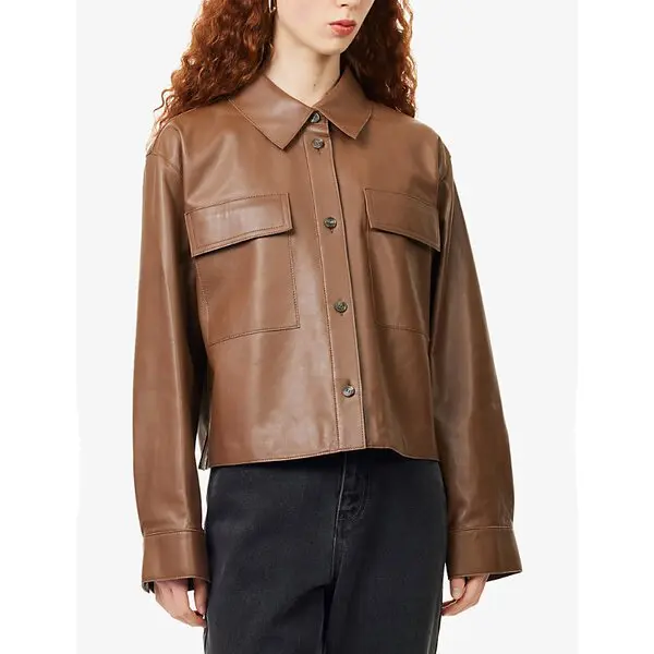 Max Mara Boxy-fit Leather Jacket