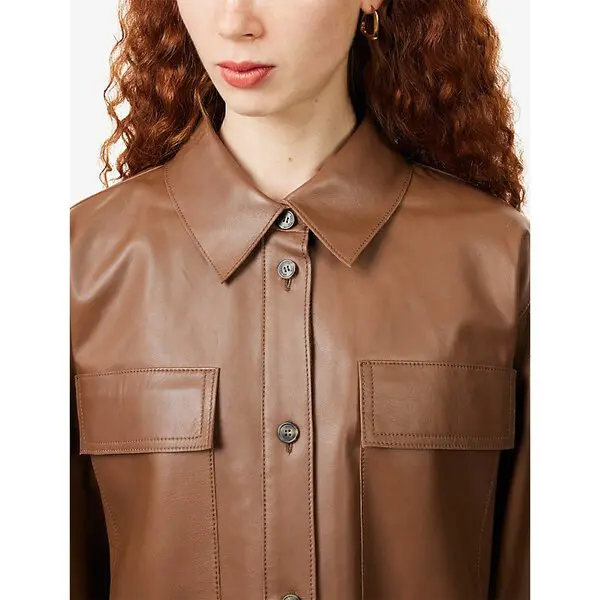 Max Mara Boxy-fit Leather Jacket