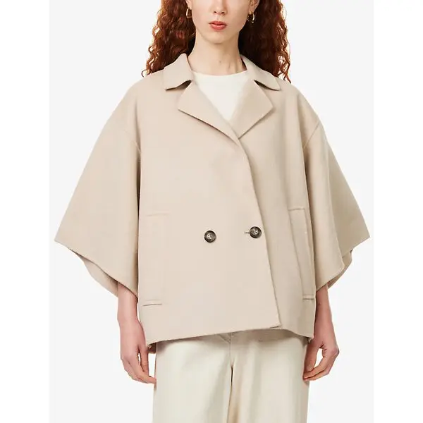 Max Mara Short-sleeve Double-breasted Wool Coat