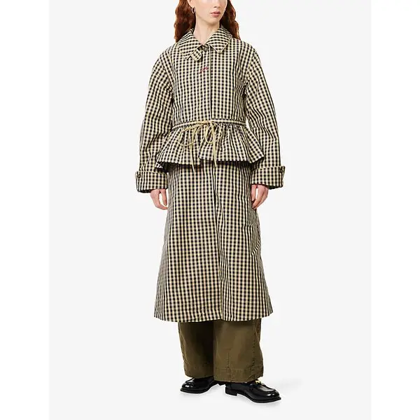 DAMSON MADDER Myrtle Gingham-print Cotton-blend Trench