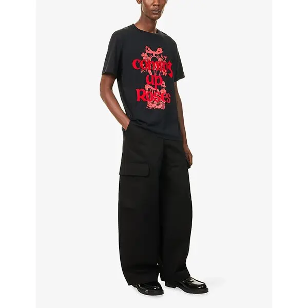 Simone Rocha Pleat Balloon Cotton Cargo Trousers
