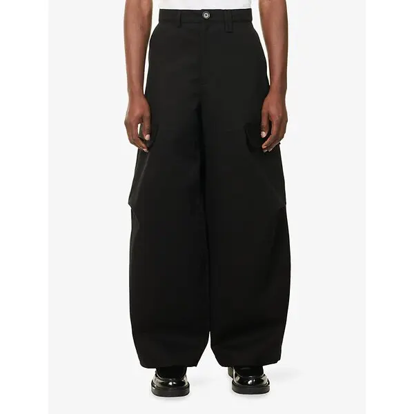 Simone Rocha Pleat Balloon Cotton Cargo Trousers
