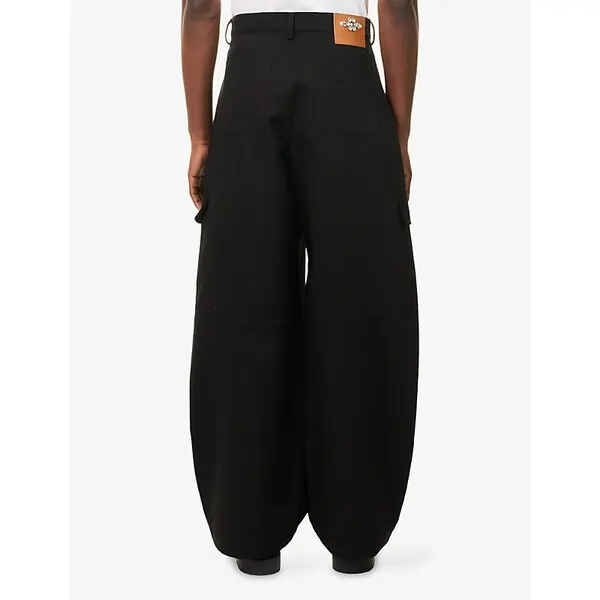 Simone Rocha Pleat Balloon Cotton Cargo Trousers