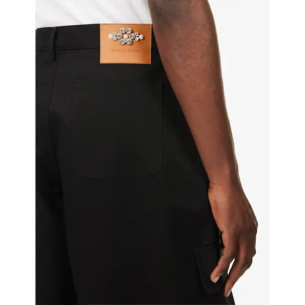 Simone Rocha Pleat Balloon Cotton Cargo Trousers