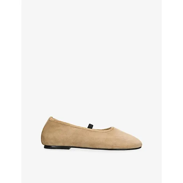 Dear Frances Balla Strap Leather Ballet Flats - Camel