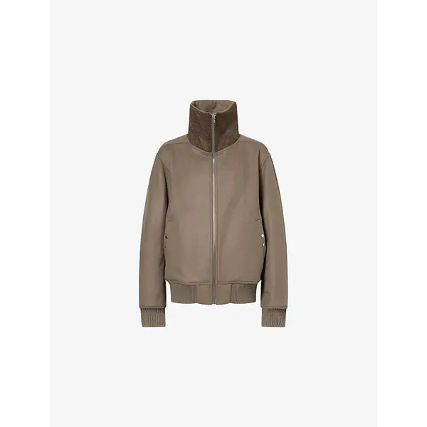Rick Owens Dracuflight High-neck Wool Bomber Jacket
