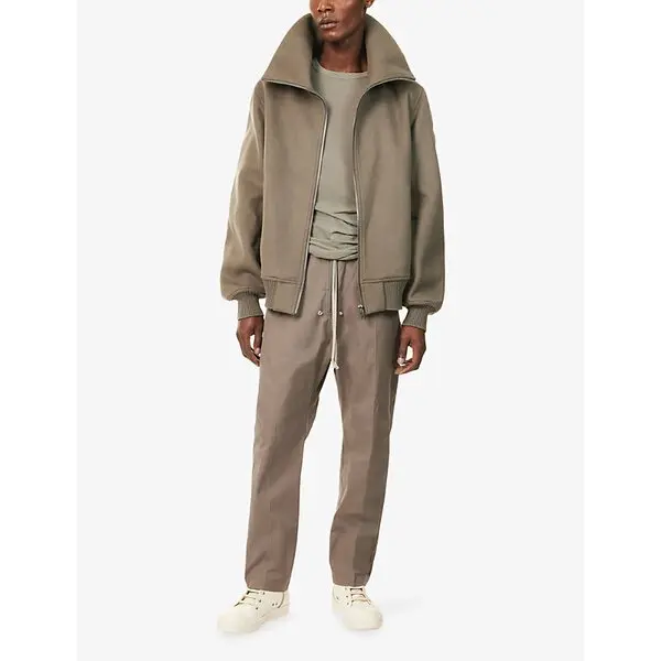Rick Owens Dracuflight High-neck Wool Bomber Jacket