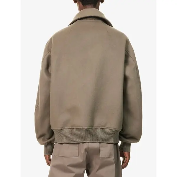 Rick Owens Dracuflight High-neck Wool Bomber Jacket