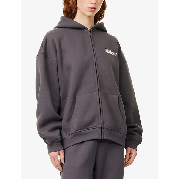 SISTERS & SEEKERS Sports Zip Cotton-blend Hoody