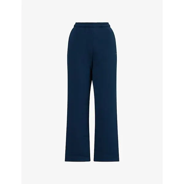SISTERS & SEEKERS Trademark Wide-leg Cotton-blend Jogging Bottoms - Navy