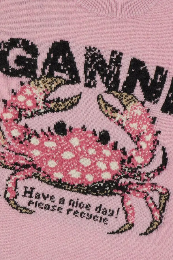 GANNI Have A Nice Day! Please Recycle" Crab Graphic Knitwear - Multicolor