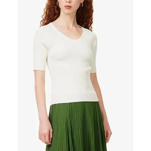 Max Mara Rib-knit V-neck Rib-knit V-top
