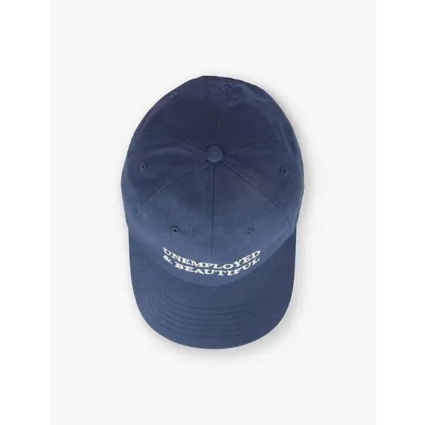 UNTIL FURTHER NOTICE Slogan-embroidered Cotton Cap - Navy