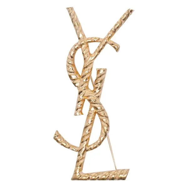 Saint Laurent Cassandre Brooch - Gold