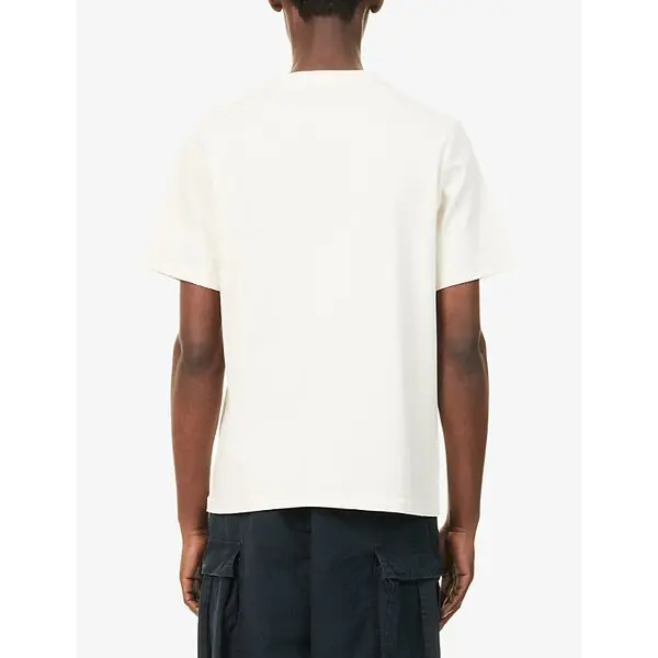 JW Anderson Circular Brand-print Cotton T-shirt - Ecru