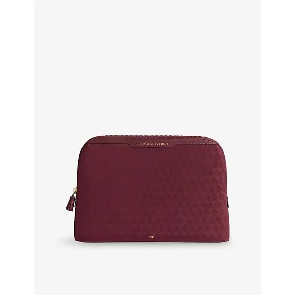 ANYA HINDMARCH Lotions And Potions Shell And Leather Washbag - Medium Red