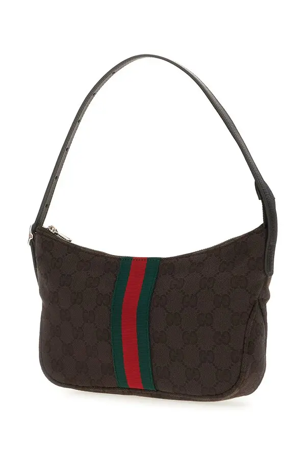 Gucci Monogrammed Shoulder Bag With Web Detail - Multicolor