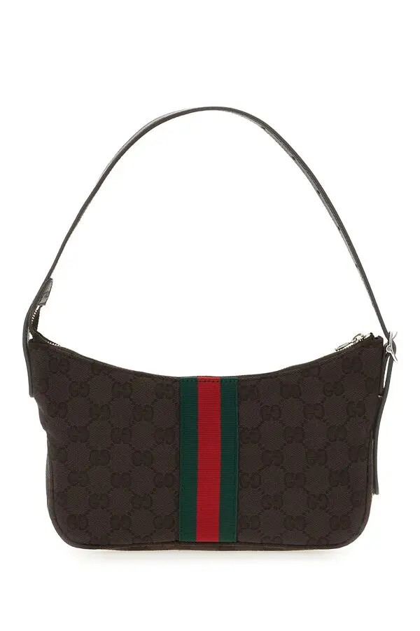 Gucci Monogrammed Shoulder Bag With Web Detail - Multicolor