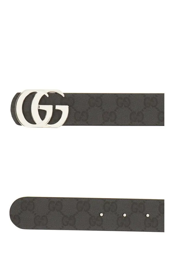 Gucci Monogrammed Leather Belt With Gg Logo Buckle - Multicolor