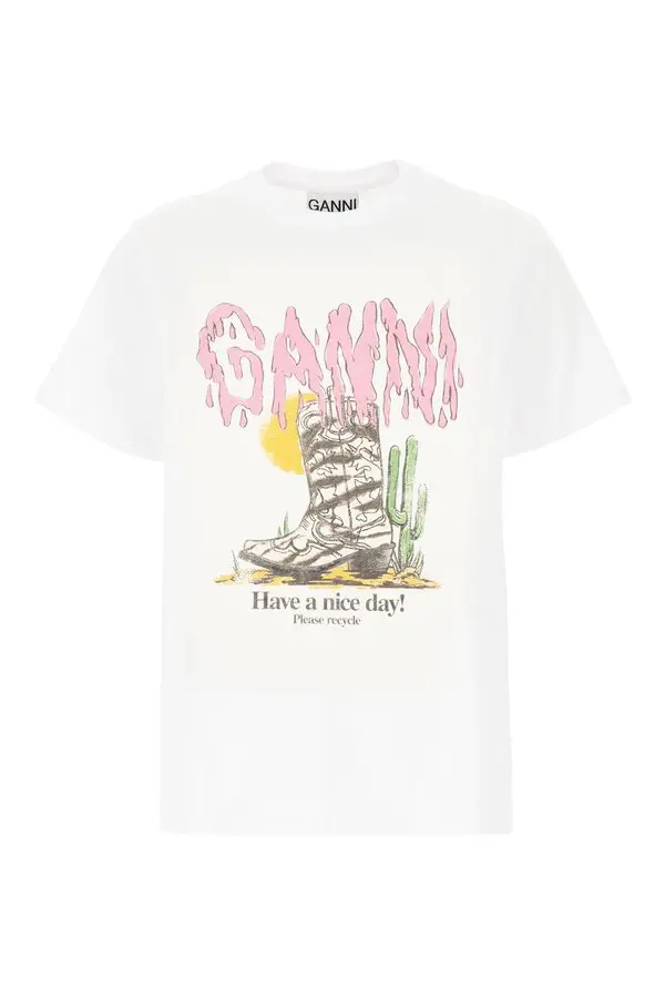 GANNI Graphic T-shirt - Multicolor