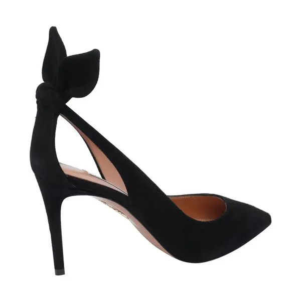 AQUAZZURA Suede Bow Detailing Pumps - Black