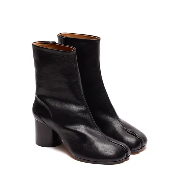 MAISON MARGIELA Leather Tabi High-top Block Heel Booties