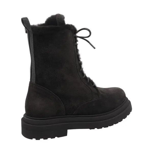 Brunello Cucinelli Suede Monile High-top Lace-up Boots - Brown