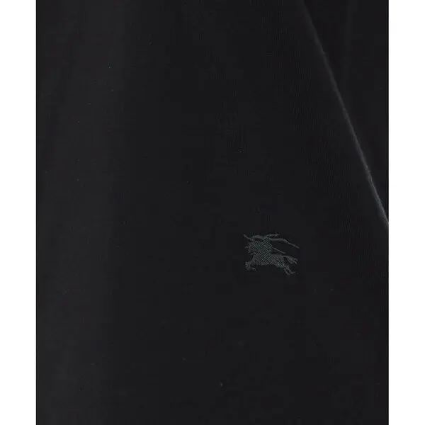 Burberry Cotton T-shirt With Check Print Detail - Black