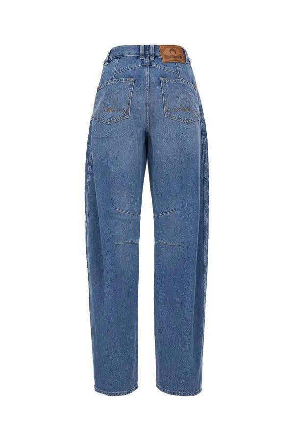 MARINE SERRE High Rise Wide Leg Jeans