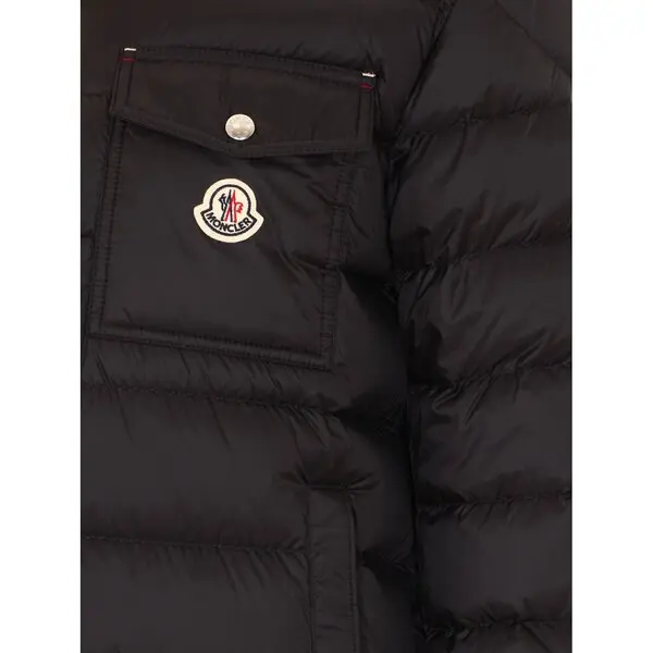 Moncler Quilted Down Jacket With Detachable Hood - Black