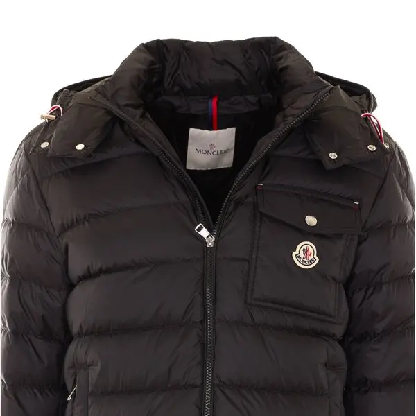 Moncler Quilted Down Jacket With Detachable Hood - Black