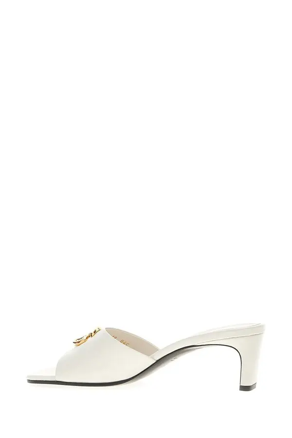 Gucci Logo Embellished Slip-on Heeled Sandals - Multicolor