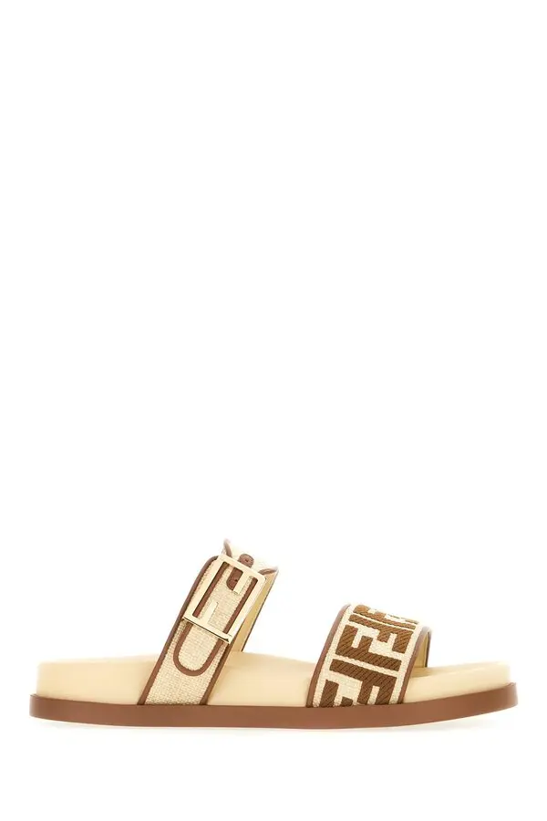 Fendi Embossed Logo Slippers - Multicolor