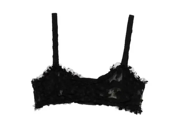 Dries Van Noten Small Polka Dot Mesh Top - Black