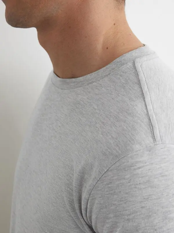 REISS Marl Bless Cotton Crew-neck Tailored-fit T-shirt - Grey