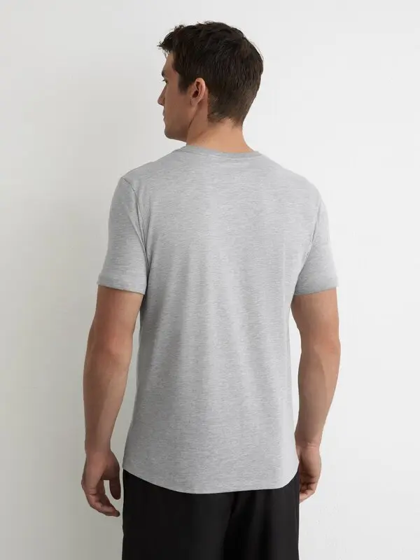 REISS Marl Bless Cotton Crew-neck Tailored-fit T-shirt - Grey