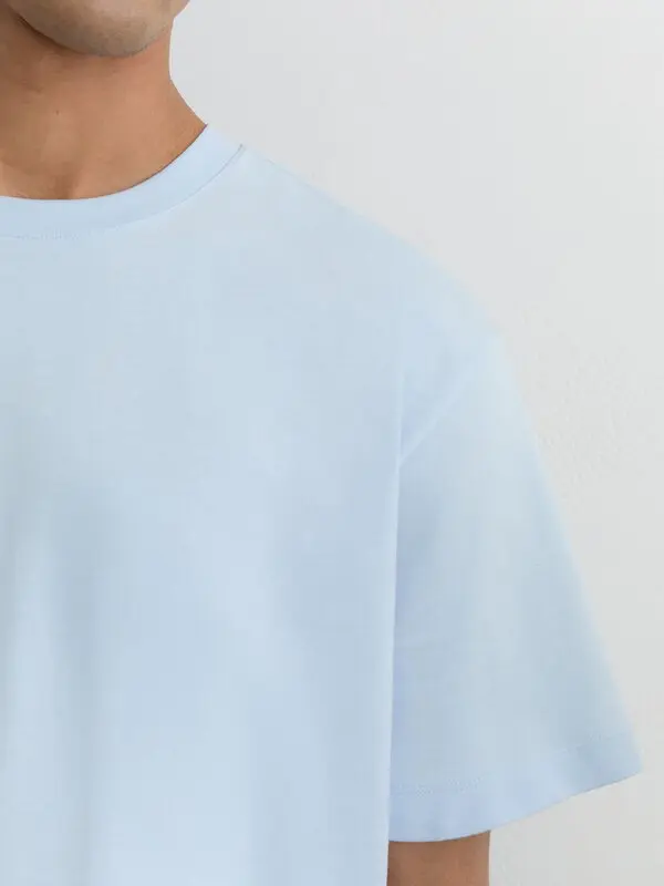 REISS Tate Cotton Relaxed-fit T-shirt - Soft Blue