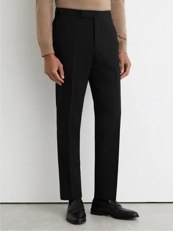 REISS Belmont Tailored Fit Textured Wool Suit Trousers