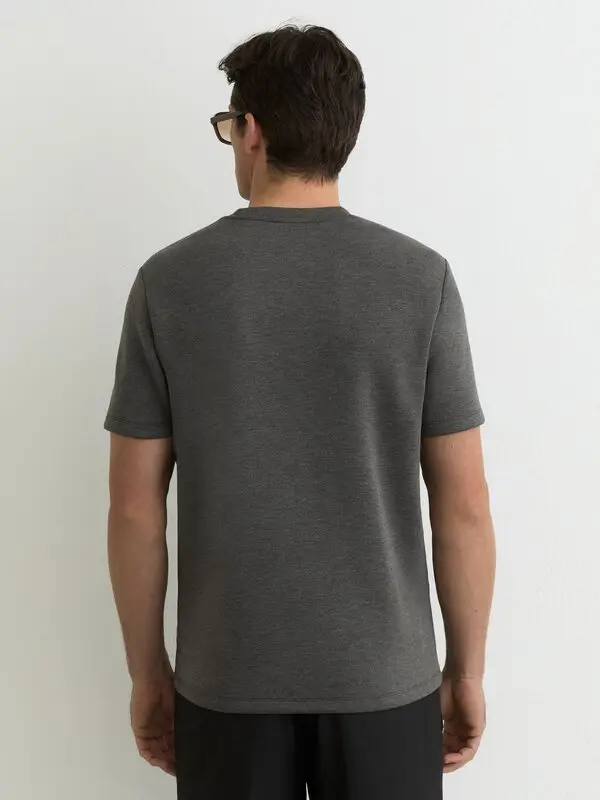 REISS Bradley Premium-interlock Modern-fit T-shirt - Grey