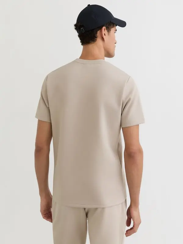 REISS Bradley Premium-interlock Modern-fit T-shirt - Stone