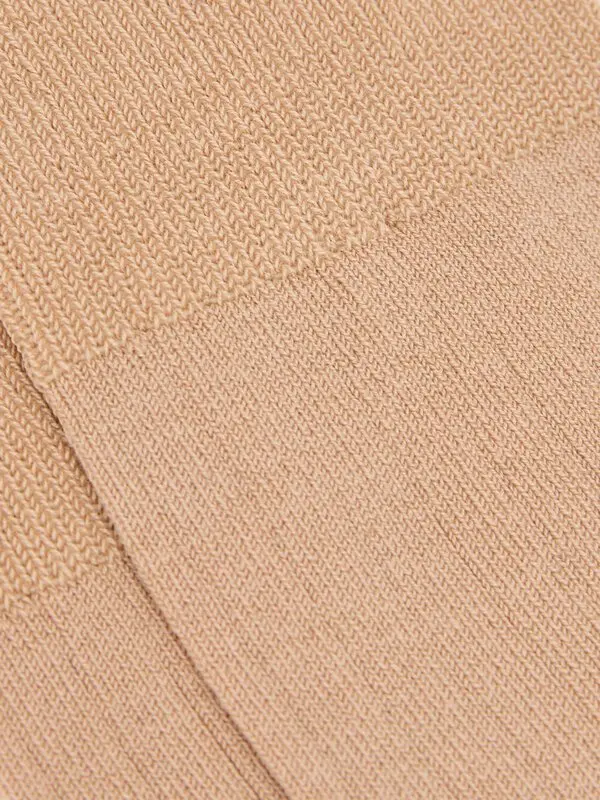 REISS Fela Cotton-blend Ribbed Socks - Sand