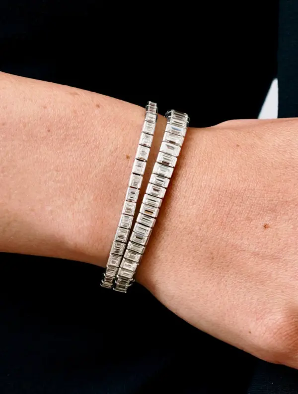 Estate Important Transformable Baguette Diamond Necklace/bracelets, Circa 1950s-1960s